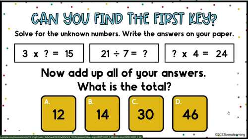 NO PREP 3rd Grade End of Year Multiplication and Division Escape Room