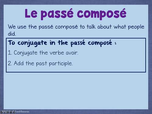 French passé composé for PowerPoint & Google Slides™️ IRREGULAR PAST ...