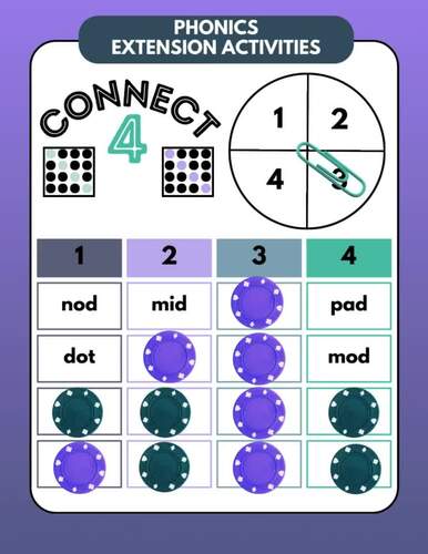 Phonics Connect 4 Game by Elevated Education Teacher Resource Studio