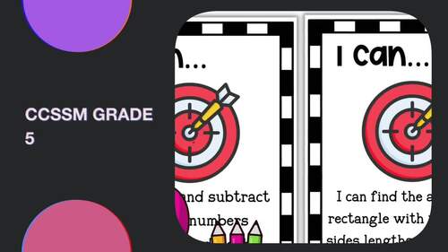 Math CCSS Essential Standards Learning Targets | 5th Grade | TPT