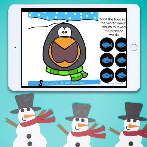 Feed the Winter Friends: Articulation Boom Card Activity | TPT