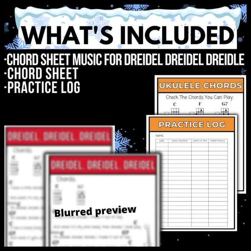 Dreidel Dreidel Dreidel Ukulele Lead Sheet→ Print & Play | 2 Chord ...
