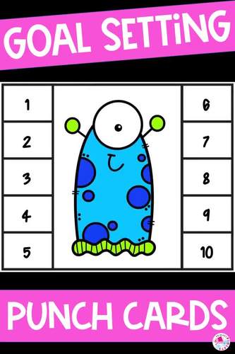 BEHAVIOR REWARD PUNCH CARDS - PBIS - OUTER SPACE SILLY MONSTERS ALIENS