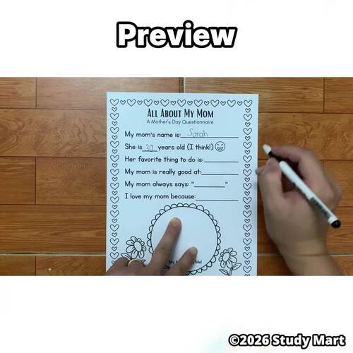 Mother’s Day Questionnaire | All About My Mom, Editable Activity by ...