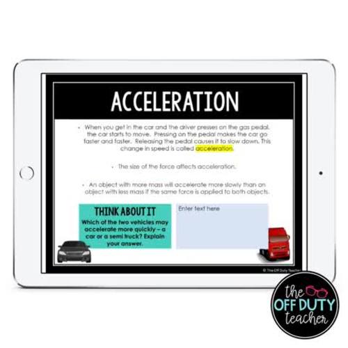Forces and Motion Digital Learning Activities (Google Slides, PowerPoint)