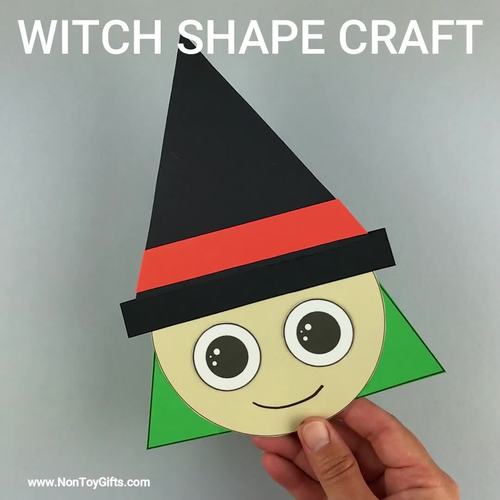 Shape Witch Craft - 2D Shape Halloween Math Craft - Halloween Bulletin ...