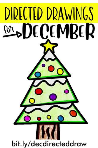 Christmas Directed Drawings for December by Amy Lemons | TpT
