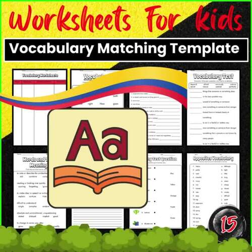 Vocabulary Matching Worksheet Template by Lib Anatomy school | TPT