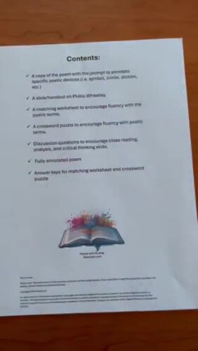 Complete high school level ELA lesson on Phillis Wheatley's "On Being ...