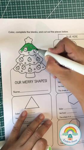 Christmas 2D Shapes Activity Pack | Our Merry Shapes Math Craftivities
