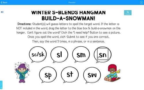 S-Blends Articulation Boom™ Cards Build A Snowman Game | Winter ...