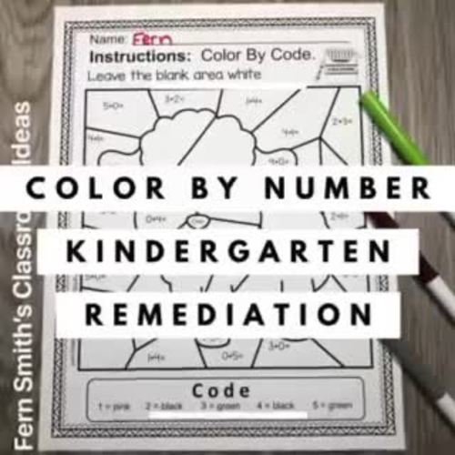 Addition Sums to 5 Color By Number For Math Remediation | TPT