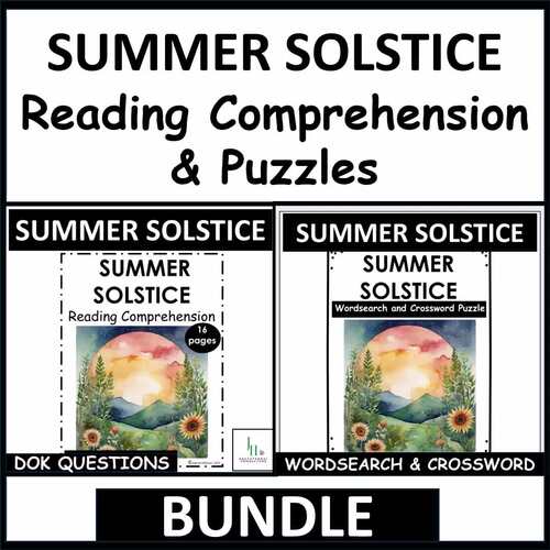 Summer Solstice Activities | Reading Comprehension | Games | June Worksheet