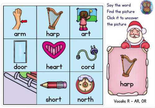 Christmas Articulation Games VOCALIC R Boom Cards by Funny Owl | TPT