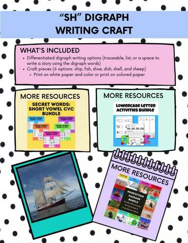 SH Digraph Word Family Phonics Writing Craftivity - Phonics Writing & Craft