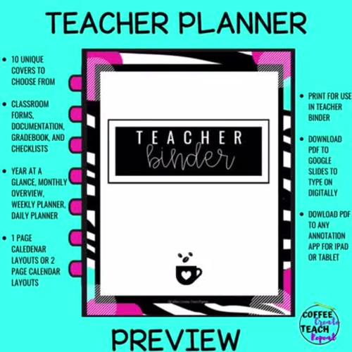 Teacher Planner | Teacher Binder by Coffee Create Teach Repeat | TPT