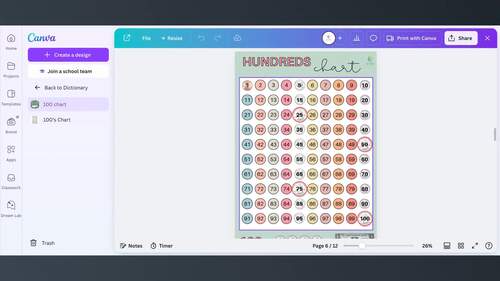 Bundle: 100’s Chart & Money Skills Resource Posters and Desk-Size