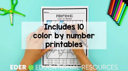 USA Color by Number | Veterans Day Constitution Day Presidents Day ...