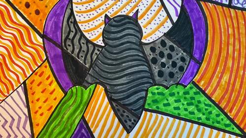 Halloween Cubism Bat Art Project & Video | TPT