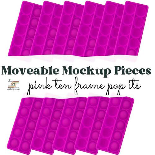 Pink 10 Frame Moveable Mockup Elements with Transparent Background Images