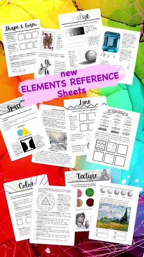 Elements and Principles Worksheets (Reference Sheets) by Art Queen Sandy
