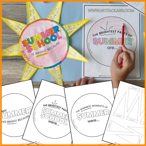 Summer School Sunshine Writing Craft & Summer Themed Sun Activity ...