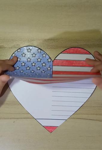 American Flag Craft Flip Book Writing Memorial day Activities 4th July ...