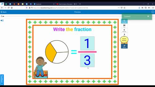 Write the Fraction Boom Cards Digital Math Task Cards 1st Grade Math