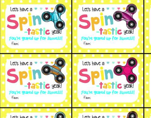 Fidget Spinner Beginning of Year Gift Tag- Let's have a Spin-tastic ...