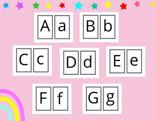Printable Minimalistic Black and White Rectangle Alphabet Flashcards ...