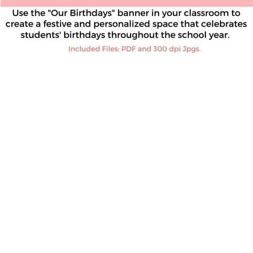 Birthday Bulletin Board Banner Classroom Birthday Display Buntings ...