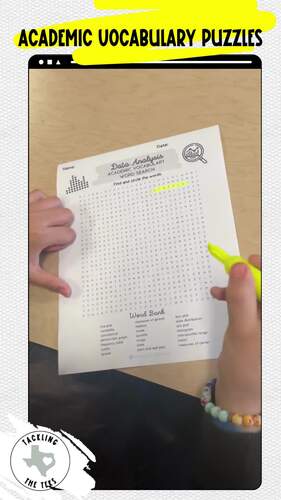 5th Grade Math Vocabulary Review Puzzles: Word Searches, Crosswords Bundle