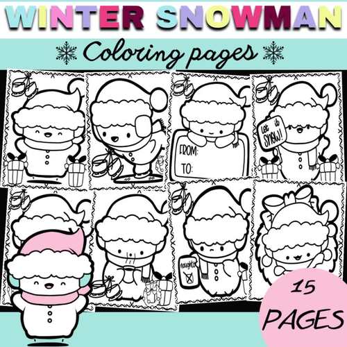 winter cute snowman coloring pages (Kindergarten) December Themed ...