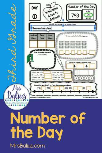 Place Value Practice Google Slides™ Number of the Day Back to School 3rd
