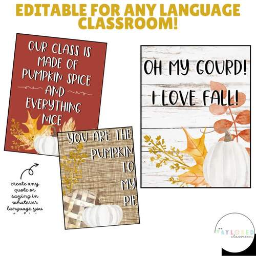 Fall Farmhouse Classroom Posters | Holiday Posters | Fall Classroom Decor