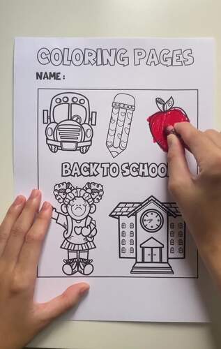 Back to School Coloring Pages Kindergarten Activities by The yellow room