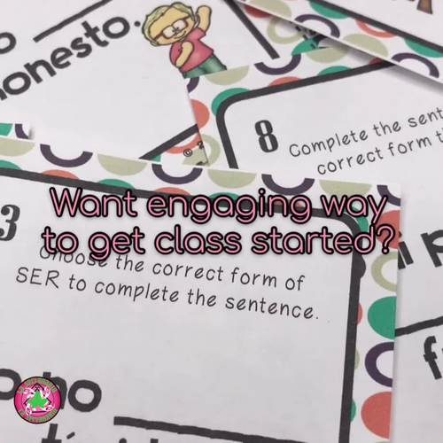 SER Bellringer Task Cards by LA SECUNDARIA | Teachers Pay Teachers