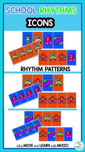 Rhythm Pattern Flash Cards and Activities {Icons} Notes School Time