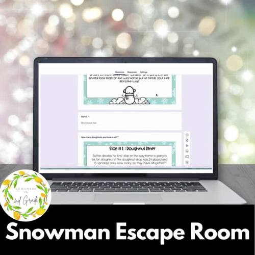 Winter Escape Room: Help the Snowman Get Home! by Lemonade in Second Grade