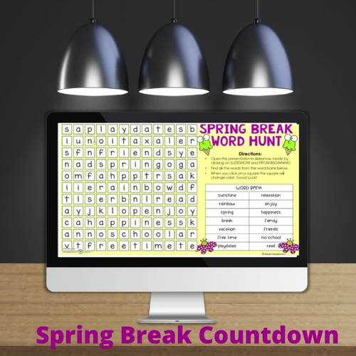 Spring Break Digital Word Search by Abram Academics | TPT