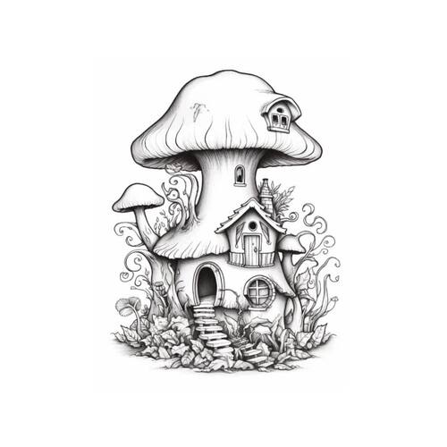 100 Printable, Mushroom Houses Coloring Pages For Adults & Kids | TPT