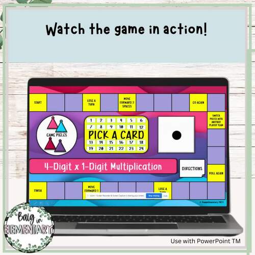 4 digit by 1 digit Multiplication Board Game by Baig In Elementary