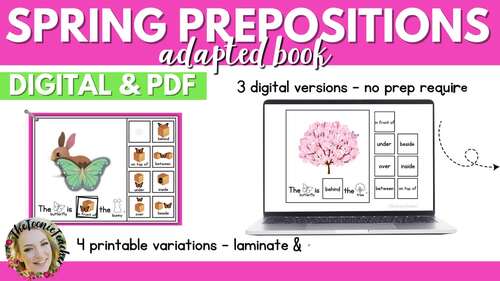 Spring Adapted Book AAC for Sped - Prepositions & Spatial Concepts Activity