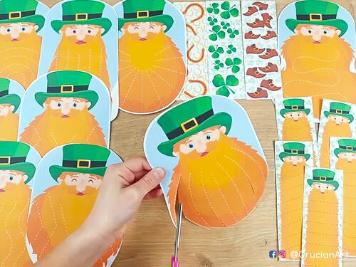 Saint Patrick’s Beard Scissor Skills Activity: Fine Motor Cutting Practice