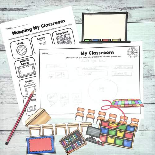 Classroom Geography Prepositional Map Making Activity for First Grade