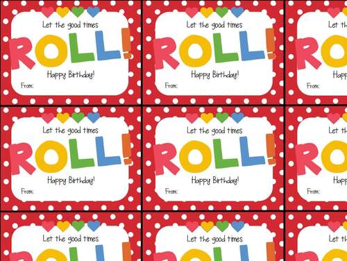 Cute Fruit Roll-Ups Birthday Gift Tag by Highs and Lows of a Teacher