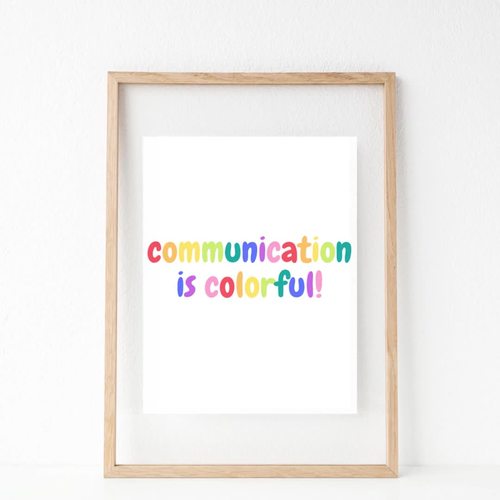 Communication is Colorful Art Print Room Office Board Decoration