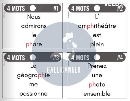 FRENCH Lecture et fluence Reading fluency practice VOL17 digraphe PH ...