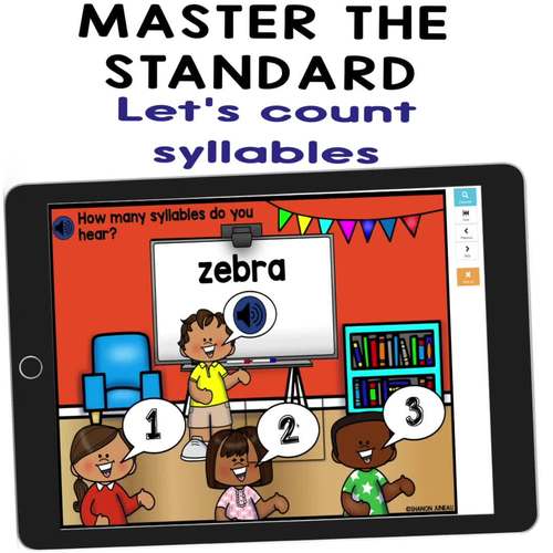 Counting Syllables using Boom Cards RF.K.2.B | TPT