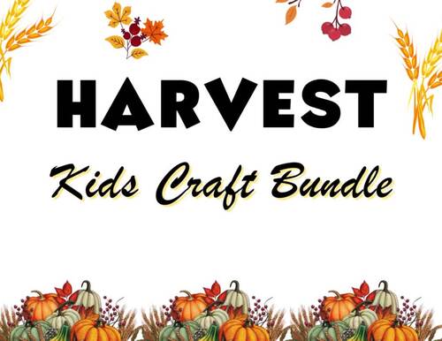 Kids Harvest Themed Craft Bundle | Fall Scarecrow Craft, Pumpkin Crown ...